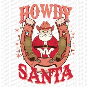 Howdy Santa Png, Cowboy Santa Christmas PNG, Western Christmas Png ...
