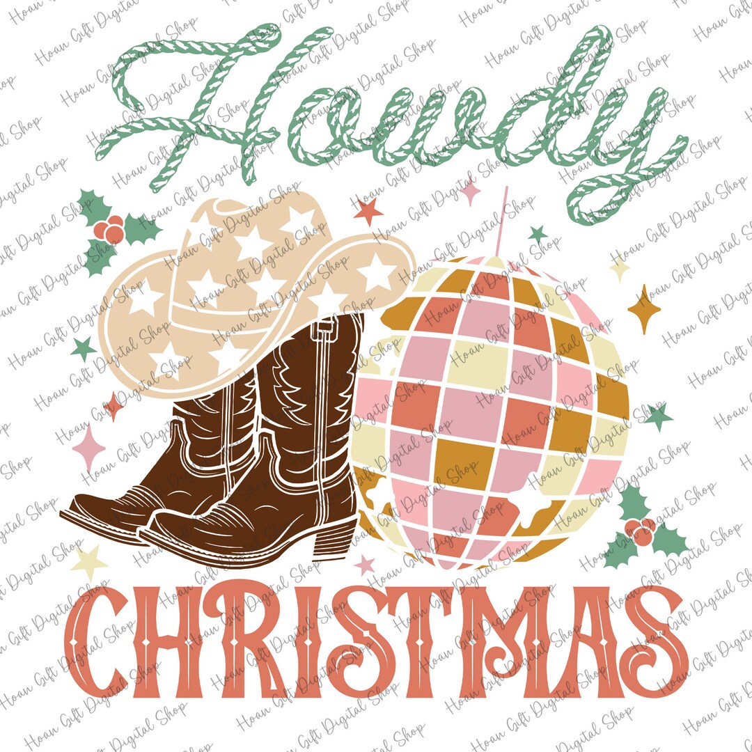 Howdy Christmas Svg, Western Santa Svg, Retro Christmas Svg, Christmas ...