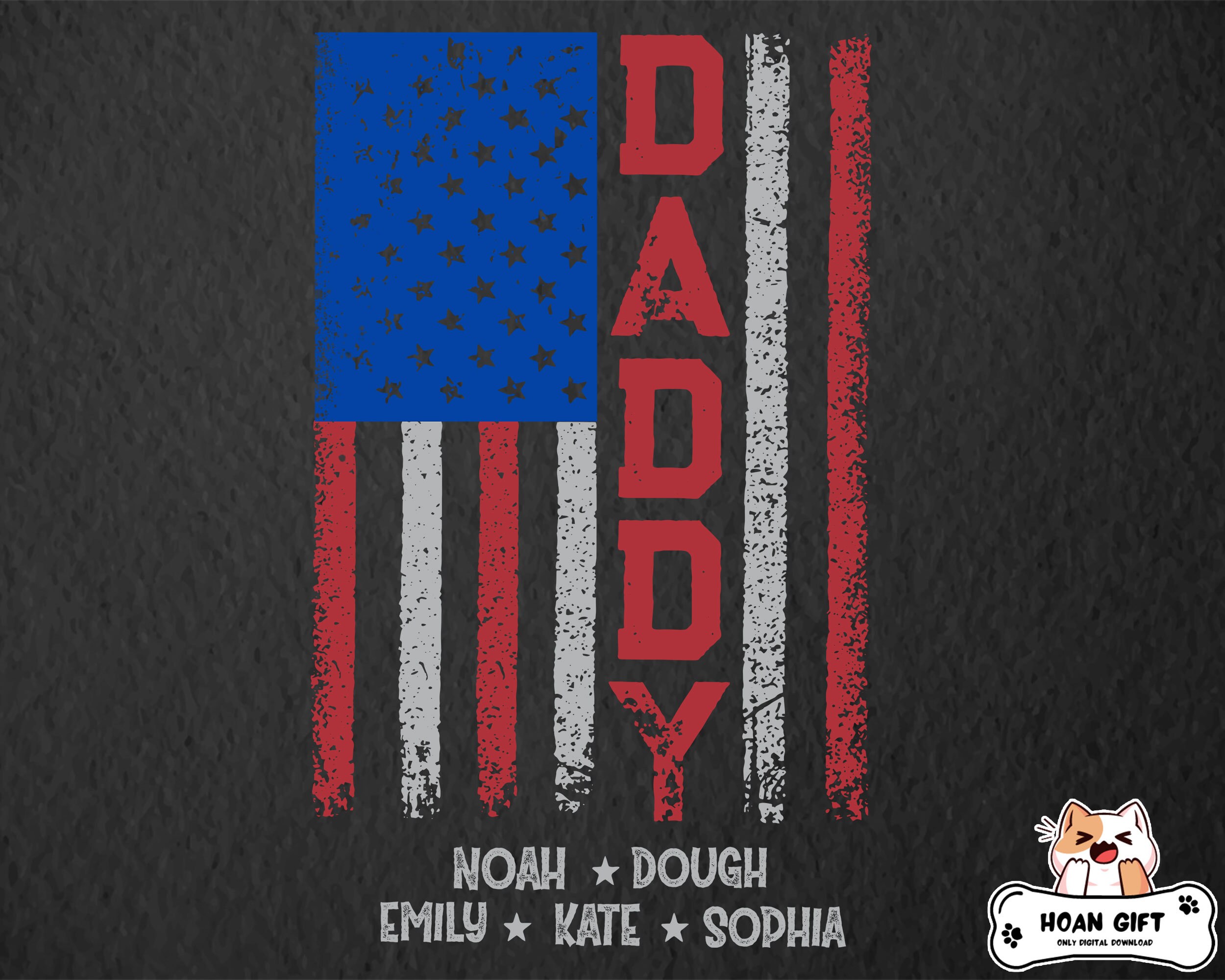 Personalized Daddy Png for Fathers Day Flag America Png - Etsy
