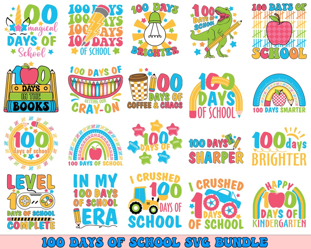 100 Days of School SVG Bundle, School Svg Bundle, 100 Days School Svg ...