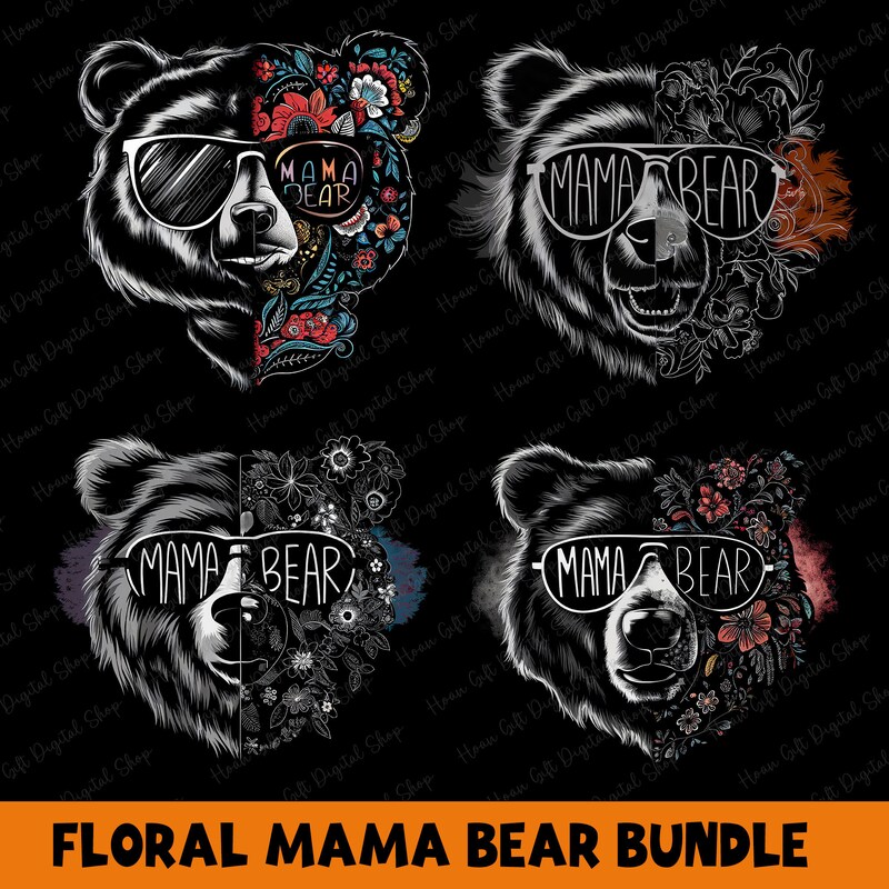 Mama Bear Floral Svg - Etsy