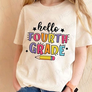 Hello Fourth Grade Svg, 1st Day of School Svg, Back to School SVG ...
