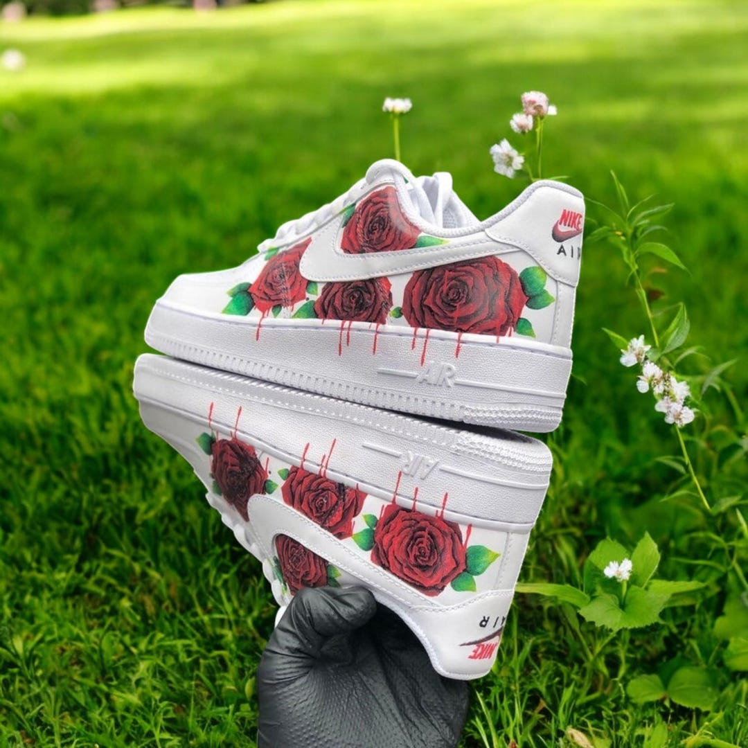 Custom Roses Air Force 1 Sneaker, Custom Hand Painted Roses AF1 Shoes ...