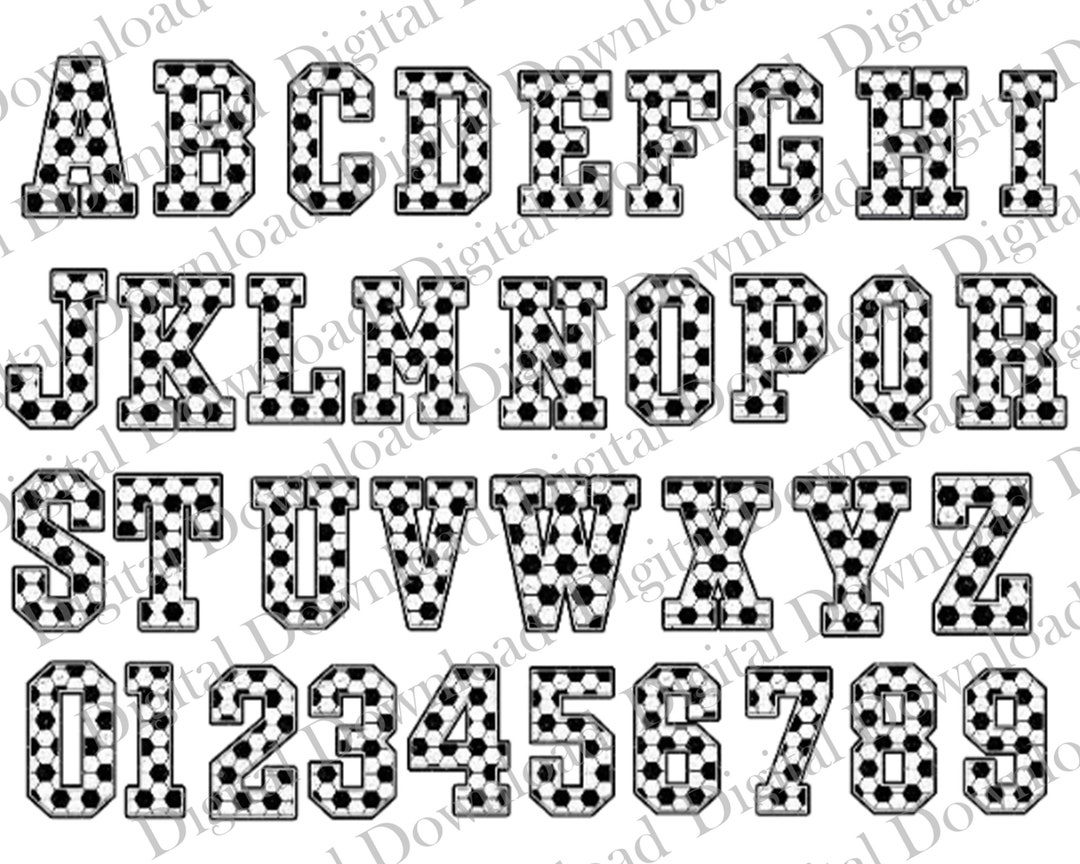 Soccer Number and Alphabet Png Bundle, Soccer Png, Soccer Alphabet ...