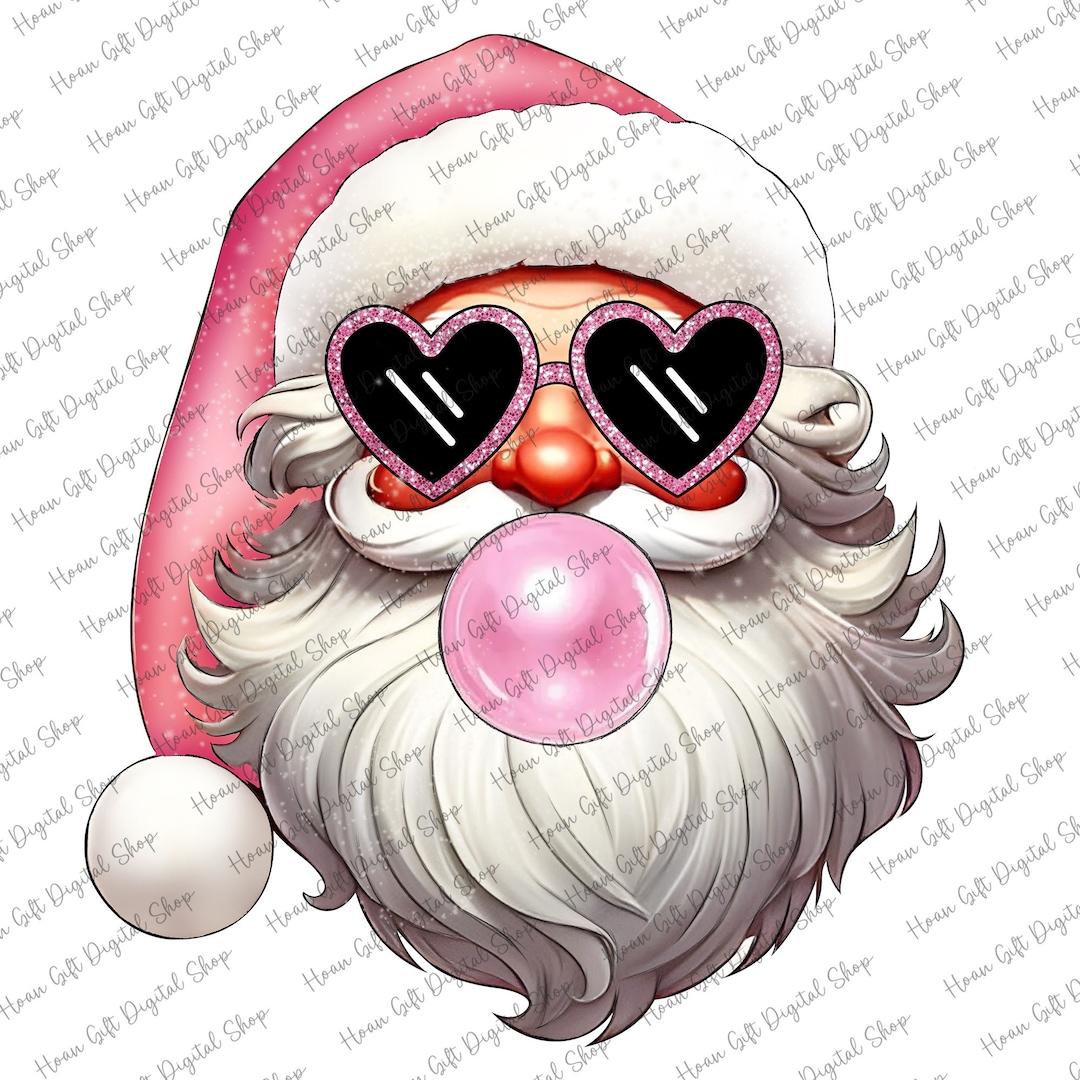 Vintage Santa Christmas Blowing Bubble Png, Santa Bubble Gum Png ...