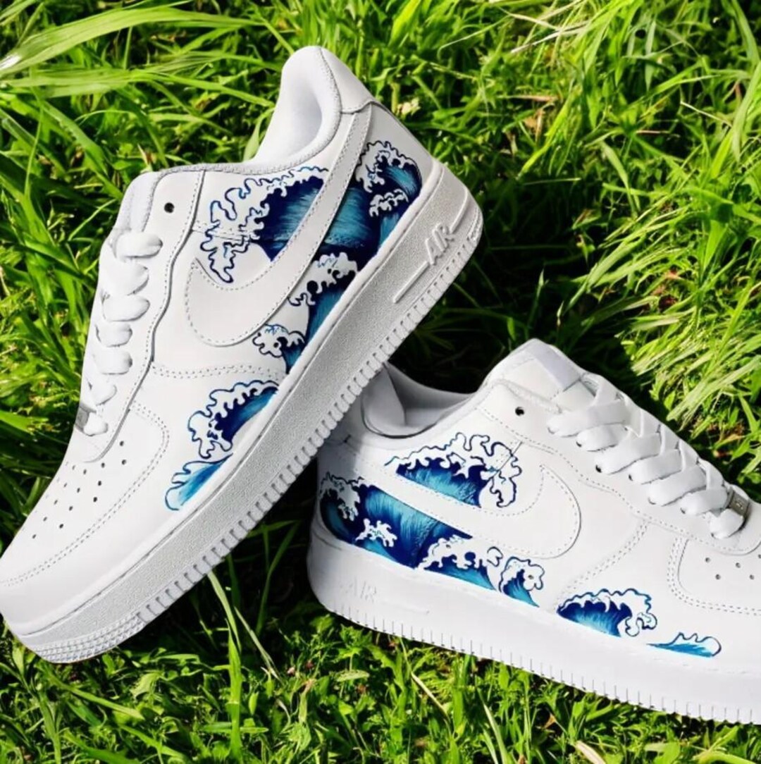 Great Wave Custom Air Force 1, Custom Hand Painted Great Wave AF1 Shoes ...