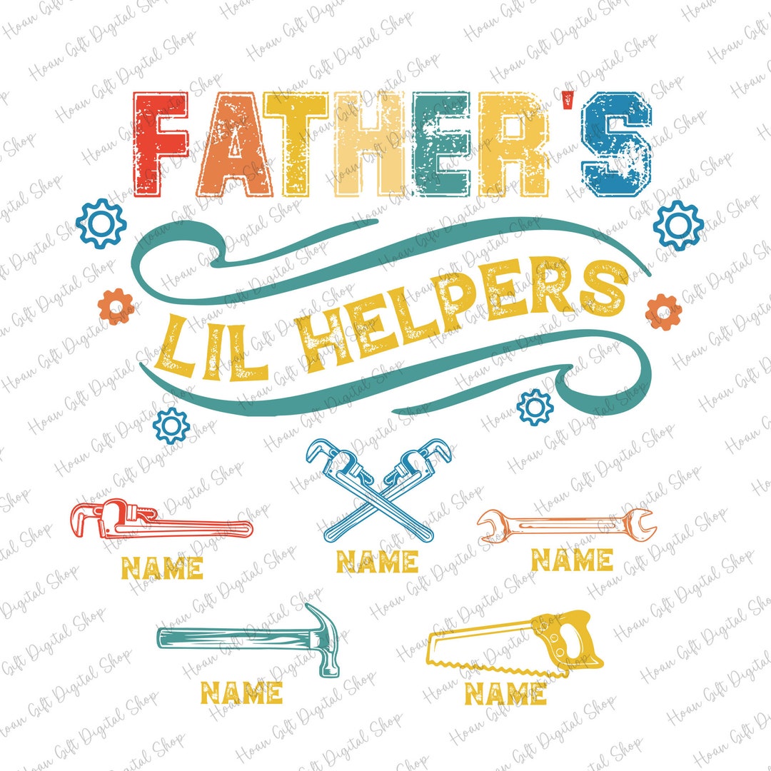 Personalized Papa Png, Fathers Lil Helpers Png, Fathers Day Design ...