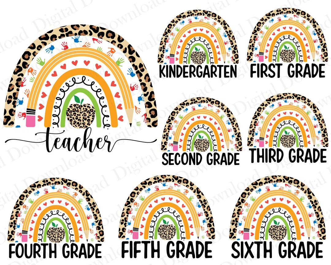 First Day of School Svg Bundle, Back to School Boho Rainbow Svg ...