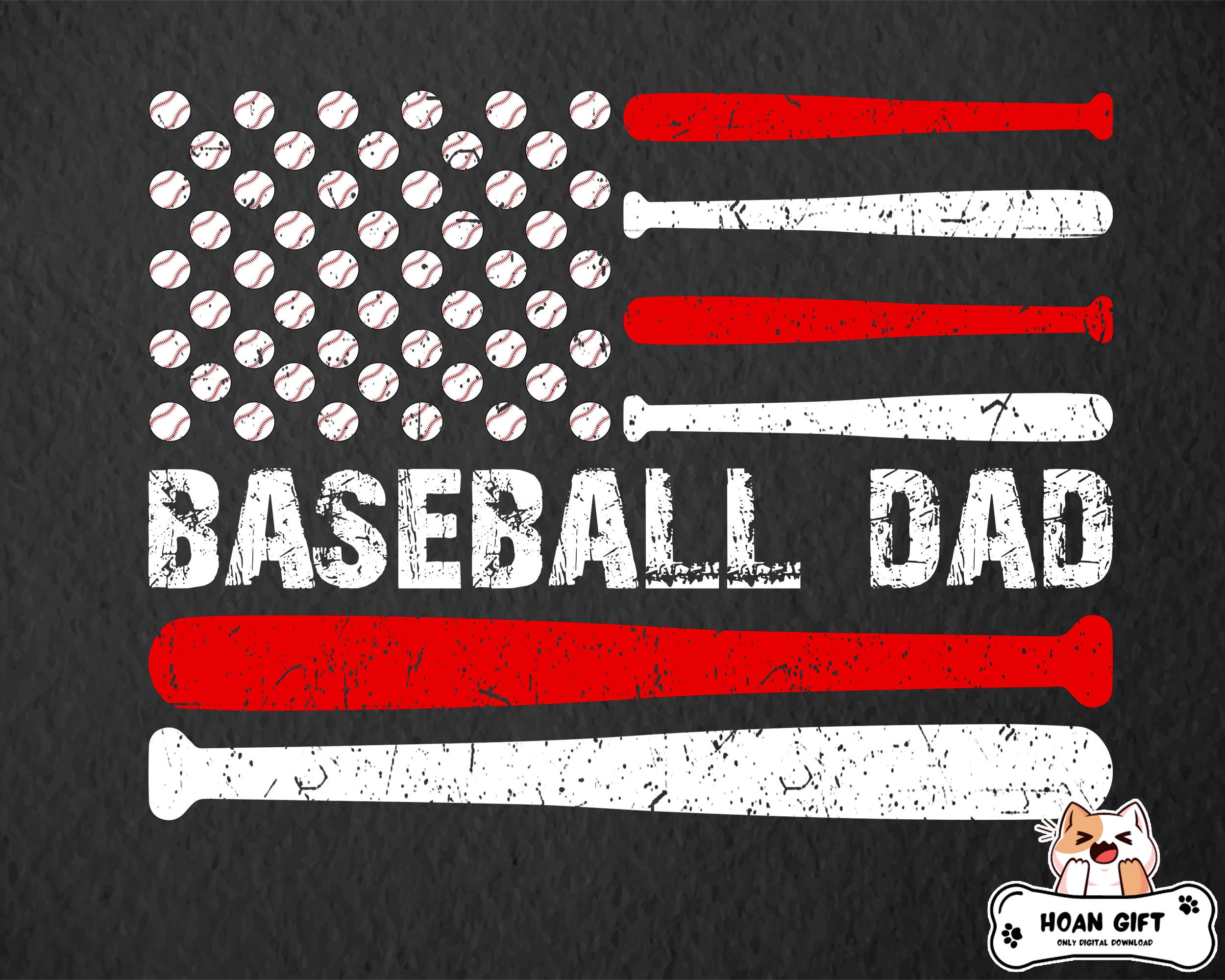 Baseball Dad Png for Fathers Day Flag America Png Baseball - Etsy