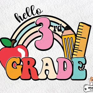 Hello 3rd Grade Png, Back to School Png, Happy First Day of School Png ...