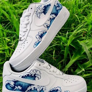 Great Wave Custom Air Force 1, Custom Hand Painted Great Wave AF1 Shoes ...