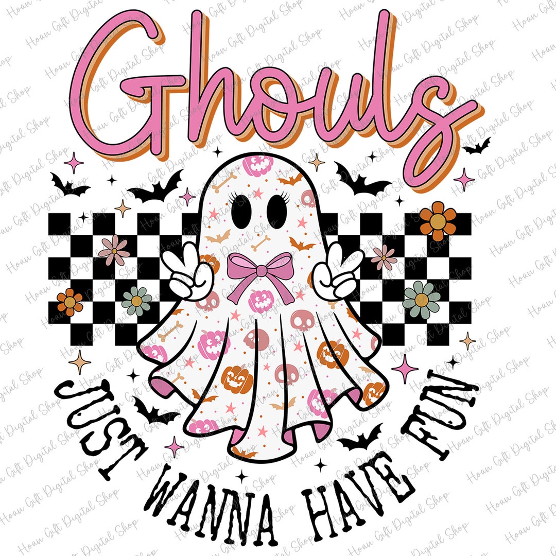 Cute Ghouls Design Png, Halloween Png , Spooky Season Png, Retro ...