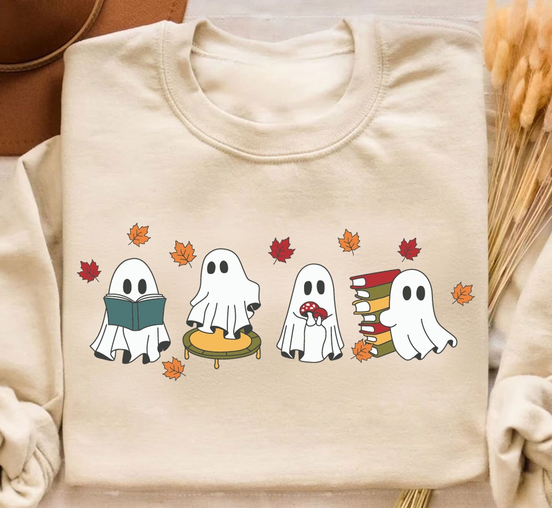 Four Ghost Autumn Svg, Cute Little Ghost Svg, Fall Graphic Svg, Spooky ...