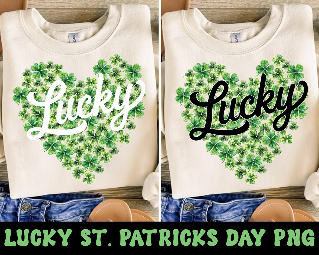 Lucky Clover Heart Png, St. Patrick's Day Digital Download, Shamrock ...