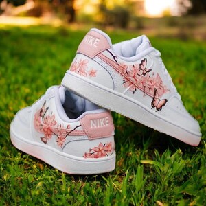 Sakura Custom Air Force 1 Sneaker, Custom Hand Painted Sakura AF1 Shoes ...