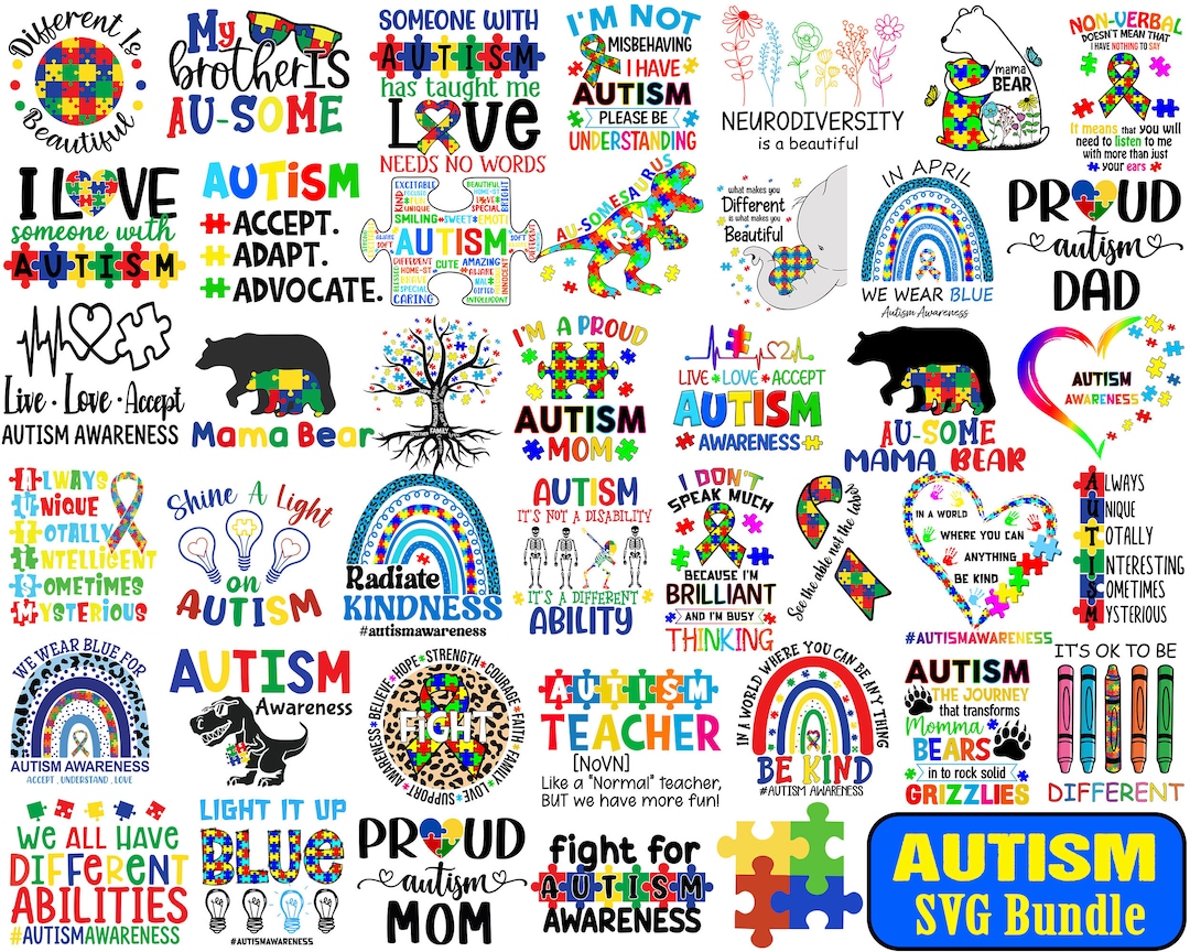 Autism Svg Bundle, Autism Awareness, Autism Svg, Autism Mama Bear Svg ...