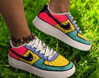 Custom Air Force 1 Cartoon Sneaker, Custom Hand Painted Cartoon AF1 ...