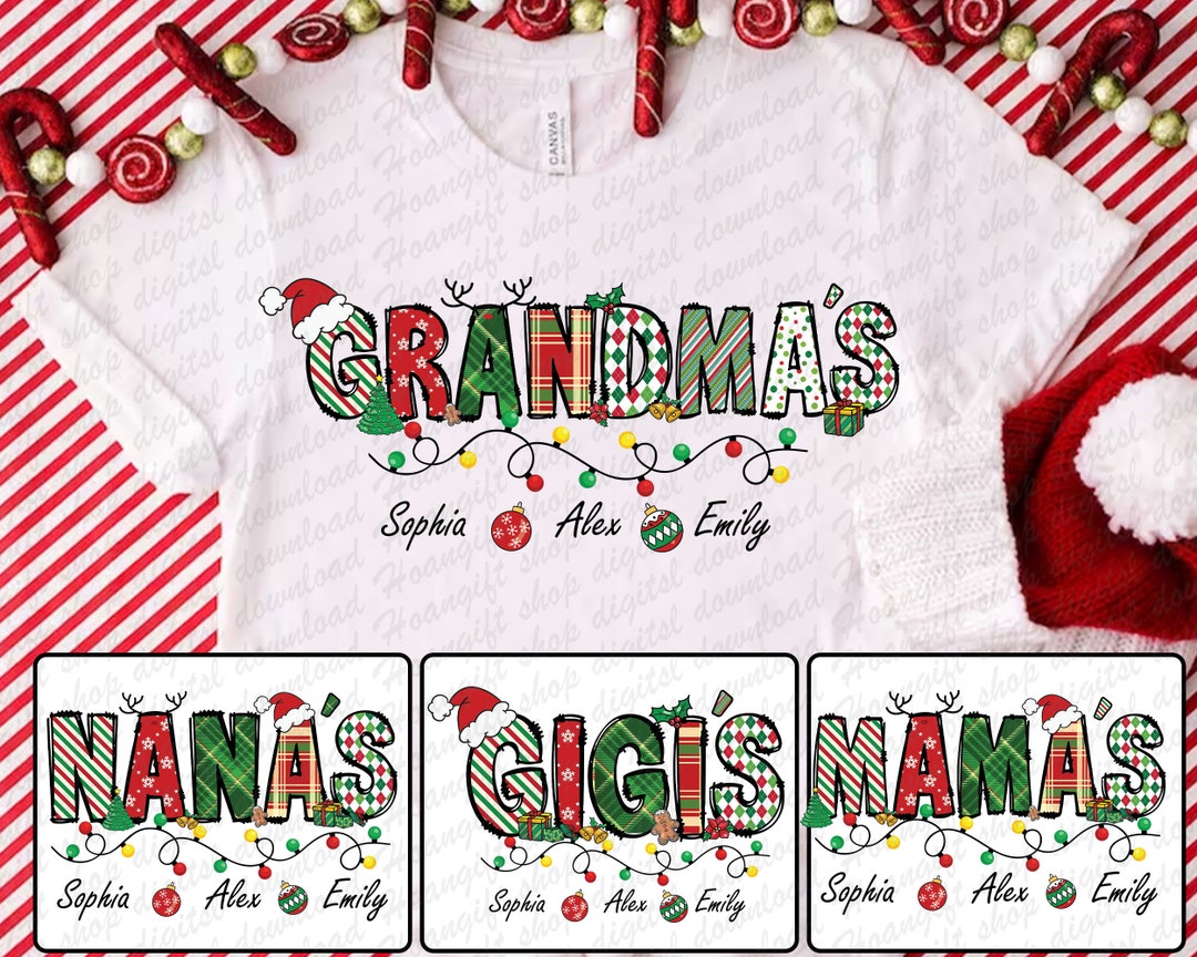 Personalized Christmas Grandma Png, Hand Drawn Grandma Design, Merry ...