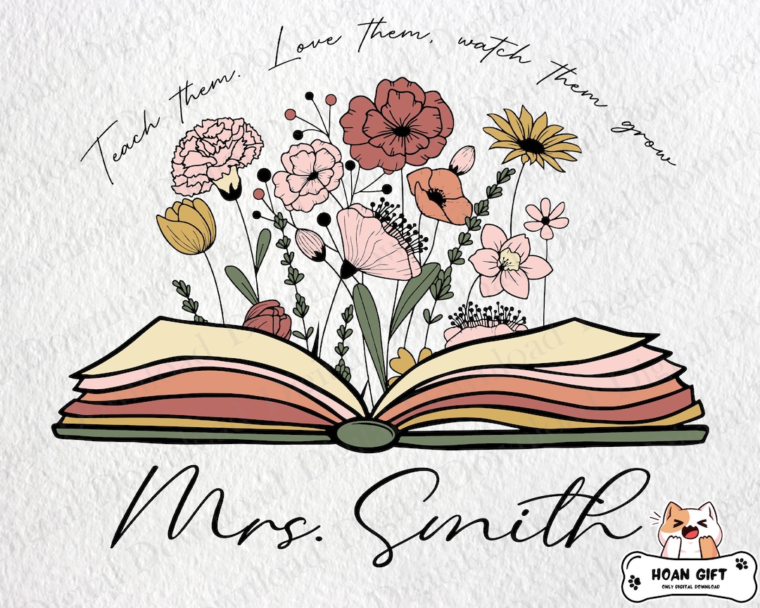 Personalization Teacher Svg, Book Lover, Teach Them, Love Them, Watch ...