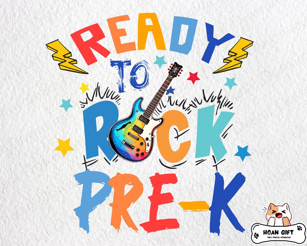 Ready to Rock Pre-k Png, Back to School Png, 1st Day of School, Ready ...
