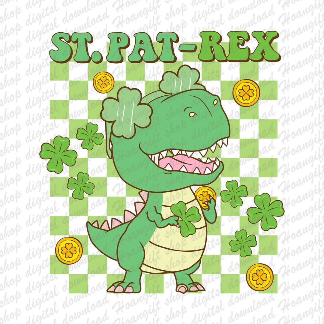 Lucky Sarus Rex Png, Kids St Patricks Day Png, St Pat Rex Day Png ...