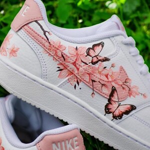 Sakura Custom Air Force 1 Sneaker, Custom Hand Painted Sakura AF1 Shoes ...