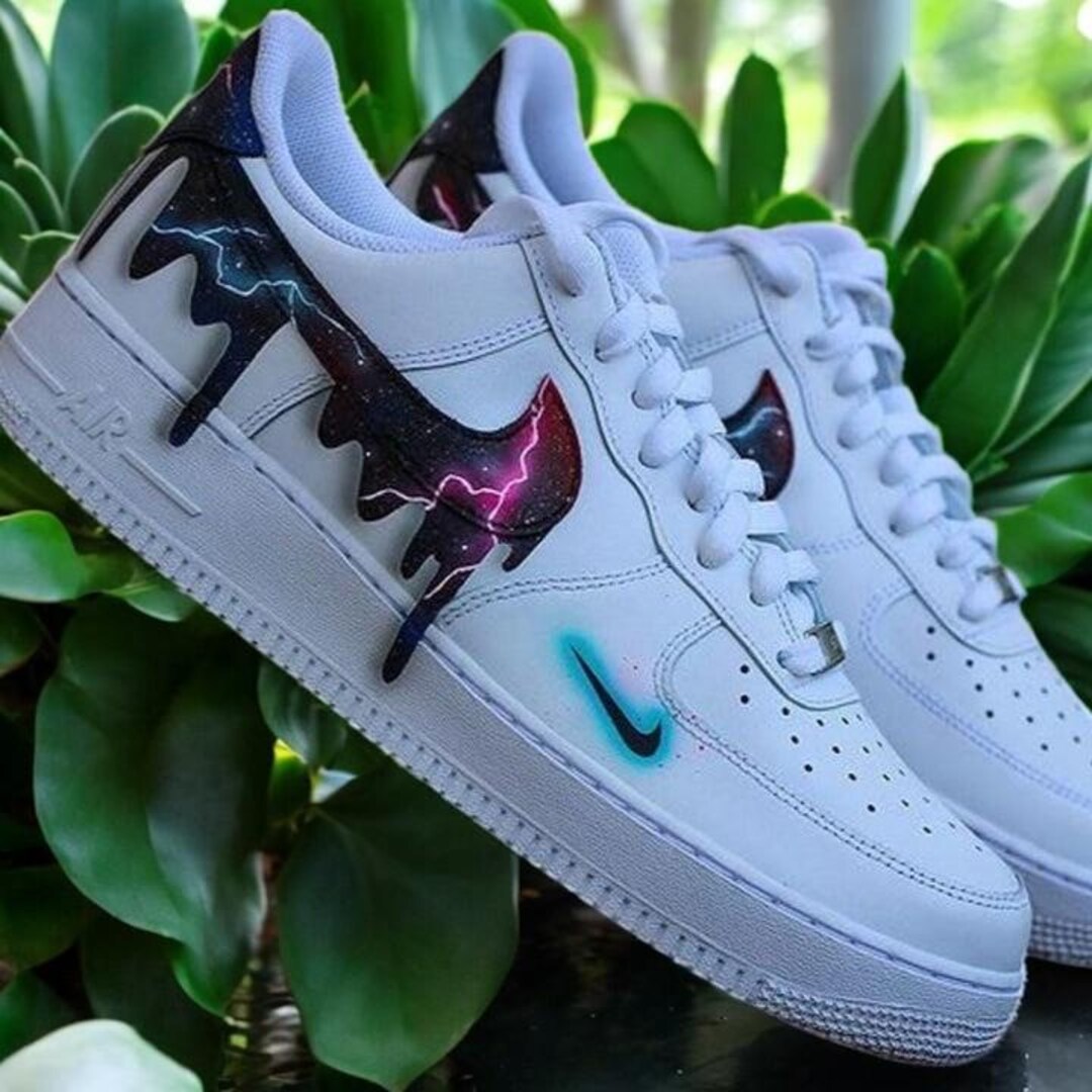 Static Drip Custom Air Force 1 Sneaker, Custom Hand Painted Static Drip ...