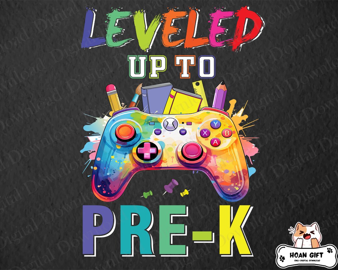 Leveled up to Pre-k Png, Back to School Png for Gamers, 1st Day of ...