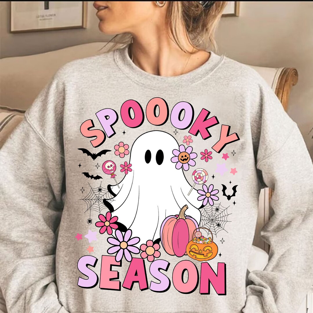 Spooky Season Ghost Design Png, Halloween Sublimation Digital Design ...