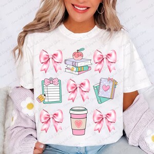 Back to School Design Png, Pink Coquette Png, Coffee Cups Png, Girl ...