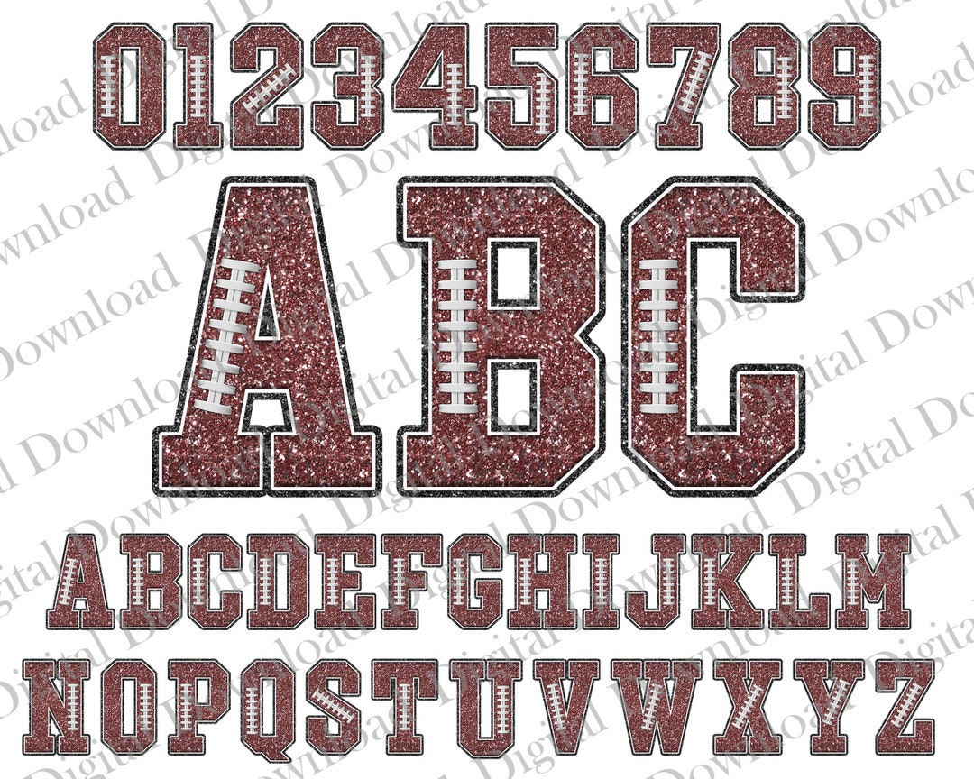 Alphabet Football Png, American Football Letters PNG Split, Football ...