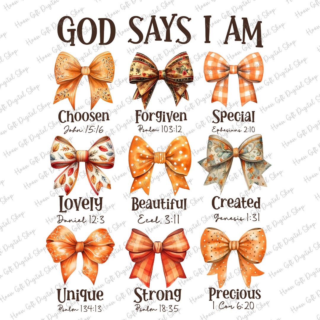 God Say I Am Png, Halloween Design Png, Fall Coquette Bow Png, Retro ...