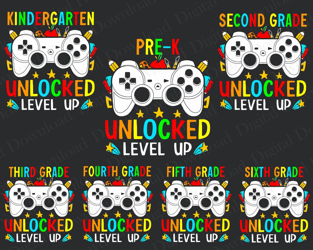 Unlocked Level up Svg Bundle, Back to School Svg for Gamers, 1st Day of ...