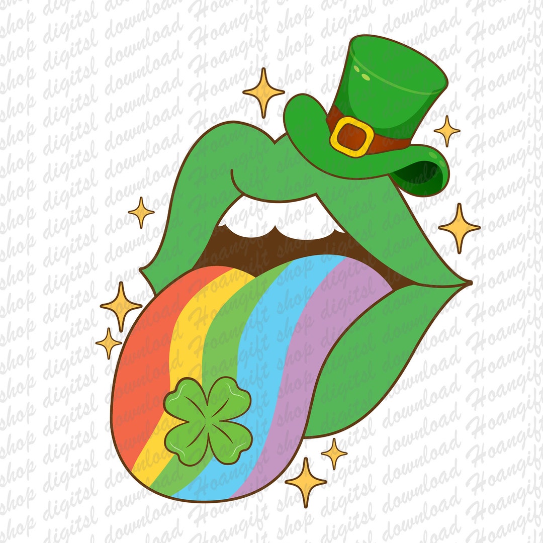 St Patricks Day Tongue Out Lips PNG, St Patricks Lips Png, St Patrick ...