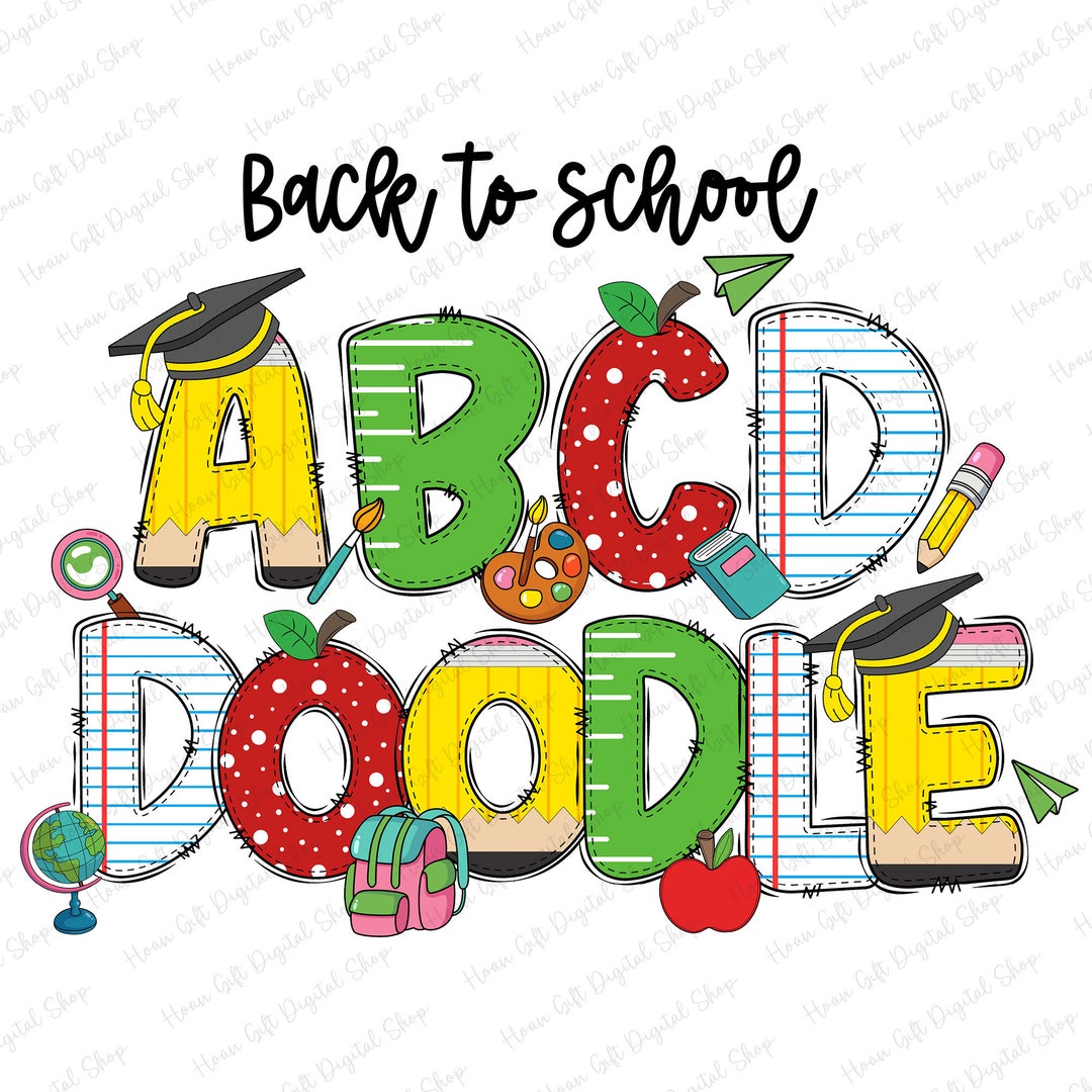 Alpha School Bundle Png, Notebook Letters, Sublimation, Back to School ...