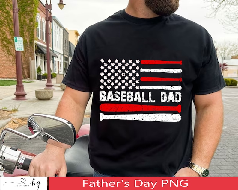 Baseball Dad Png for Fathers Day Flag America Png Baseball - Etsy