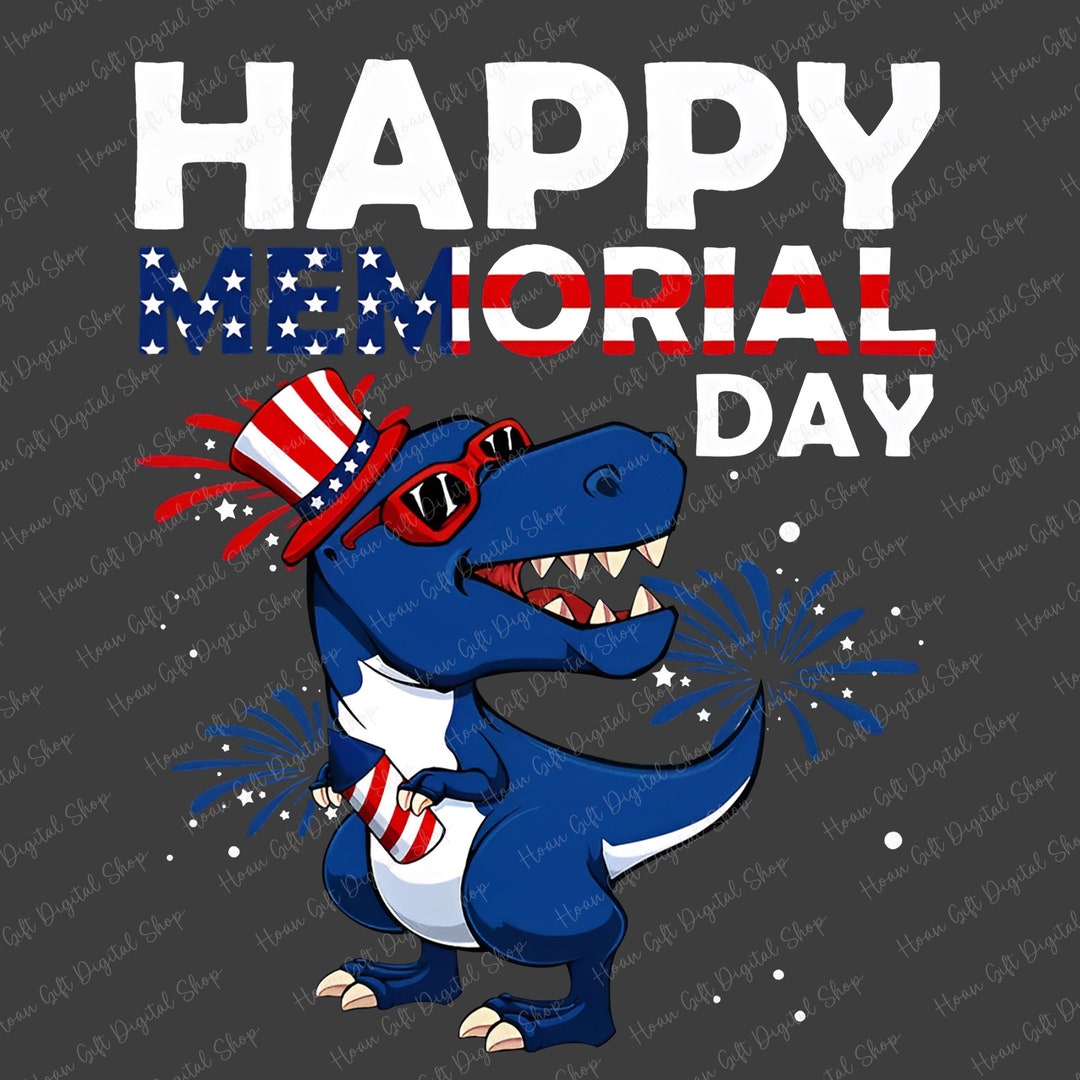 Happy Memorial Day Png, 4th of July Png, 4th of July Dinosaur Png ...