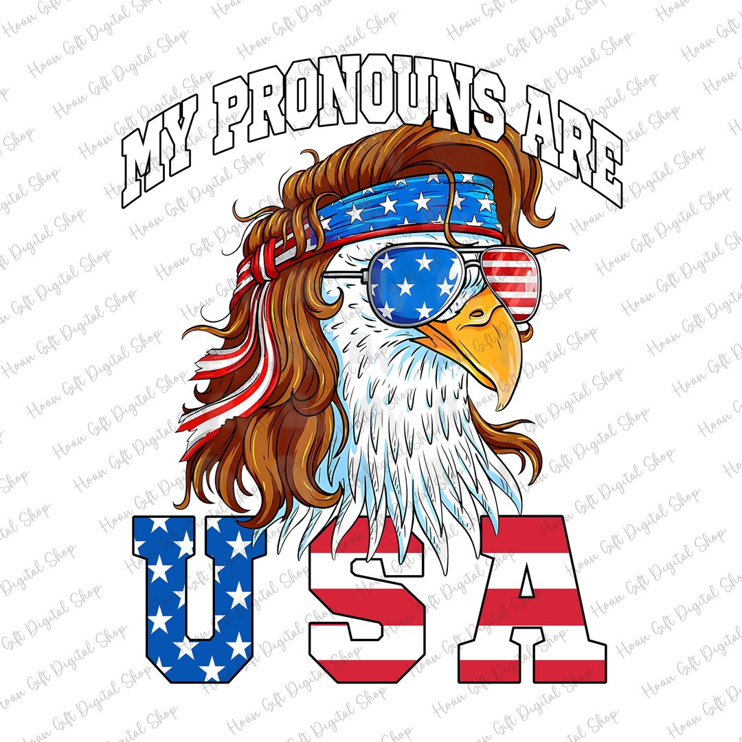 My Pronouns Are USA Png, American Eagle Png, Vintage Eagle 4th of July ...