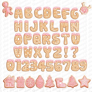 Christmas Gingerbread Alphabet, Gingerbread Cookie Letters Numbers ...