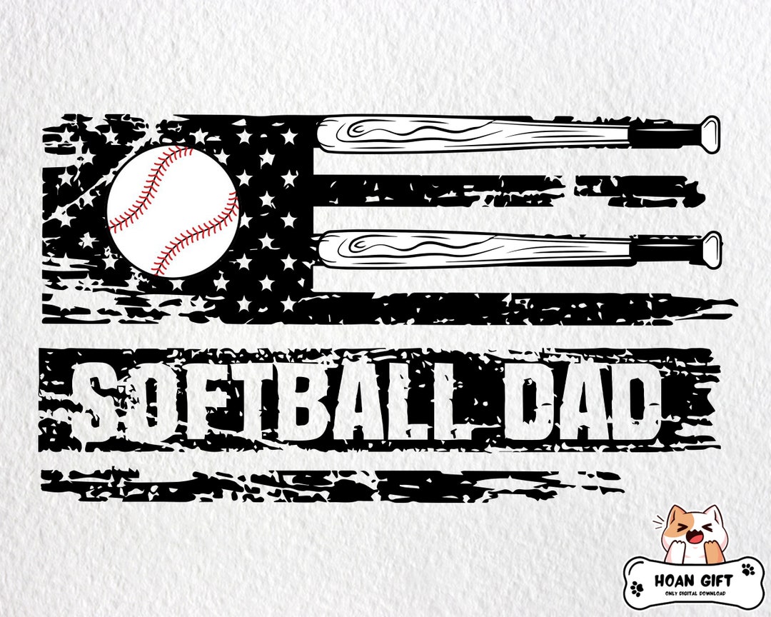 Softball Dad Png for Fathers Day Flag America Png, Softball Png, Sports ...