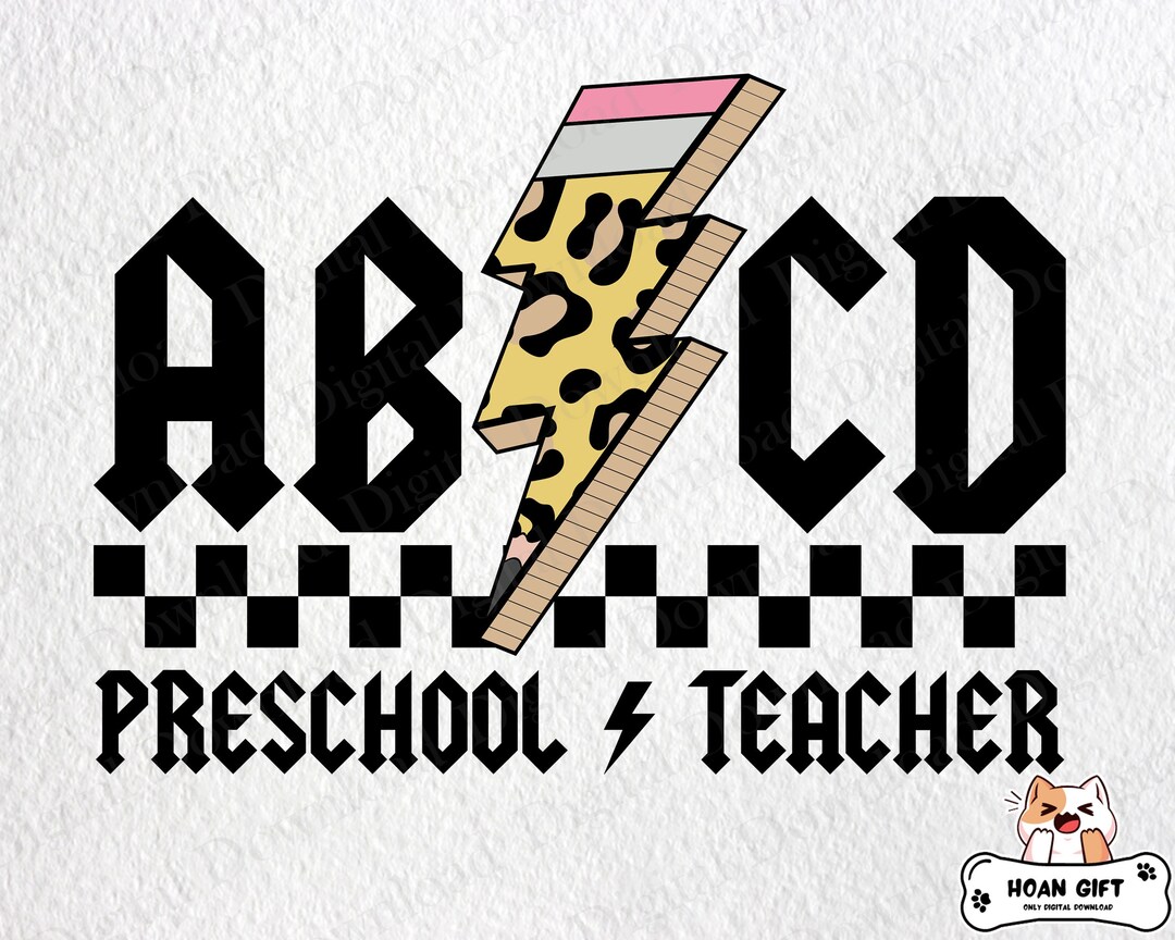 Personalization ABCD Pencil Cheetah Leopard Preschool Teacher Svg, Back ...