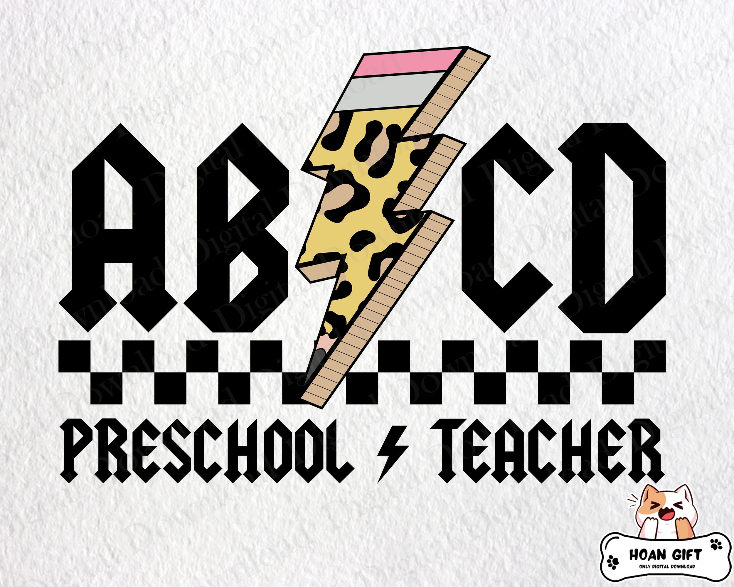 Personalization ABCD Pencil Cheetah Leopard Preschool Teacher - Etsy