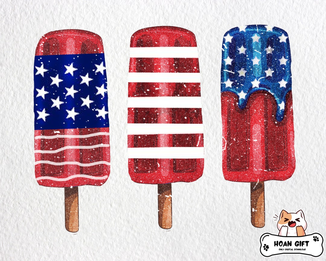 USA Flag Ice Cream 4th of July Png, Independence Day Png, the Fourth of ...