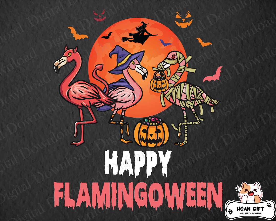 Happy Flamingoween Png, Happy Halloween Png, Spooky Flamingo Png ...