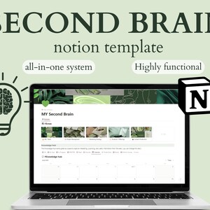 Notion Second Brain Template, Notion Dashboard, Notion Template 2023, Notion Planner, Notion All ...