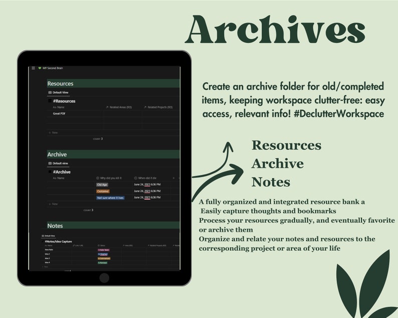 Notion Second Brain Template Notion Dashboard Notion Template 2023 Notion Planner Notion All