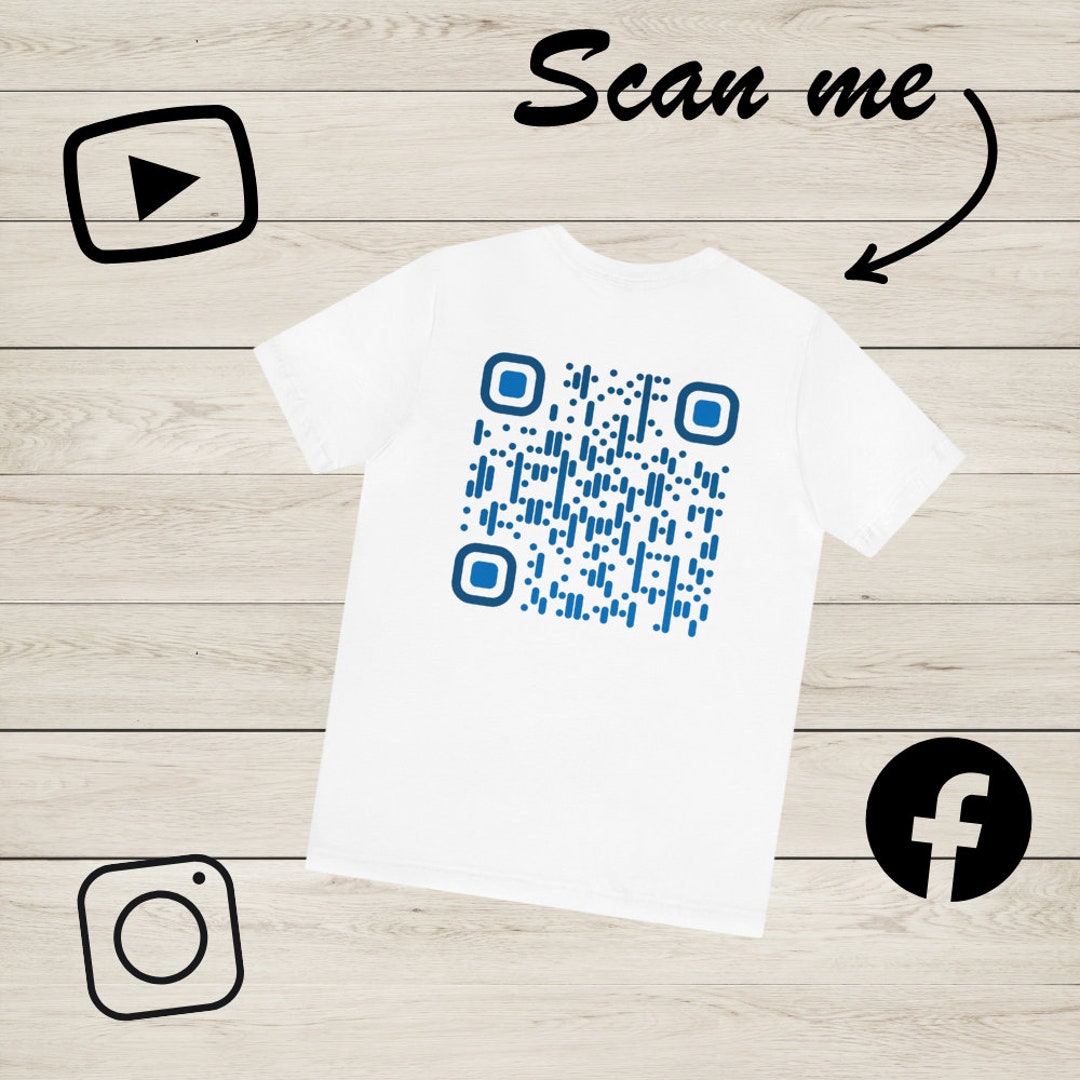 Custom QR Code Design Shirt, Personalized QR Shirt, Social Media Qr ...
