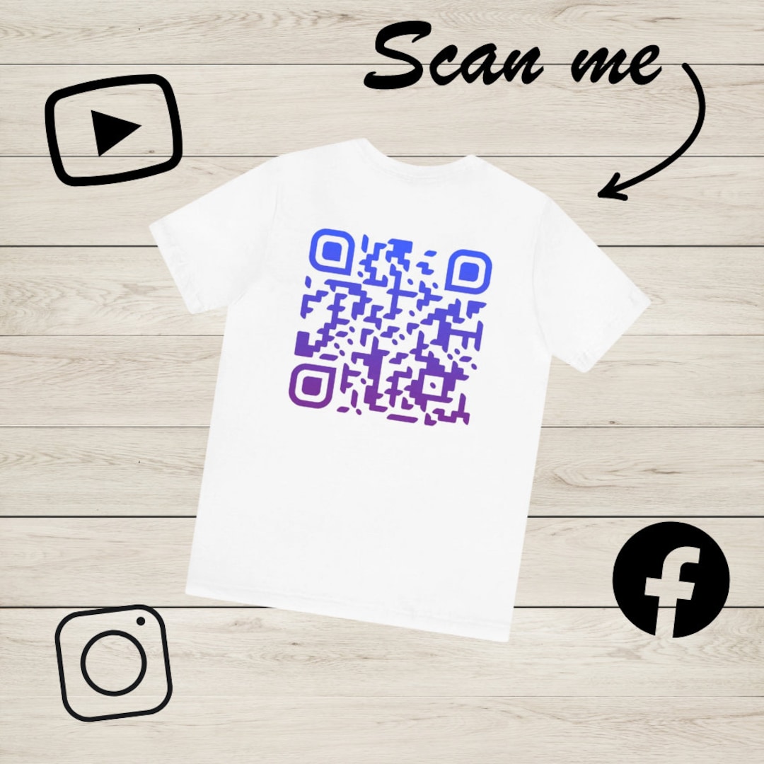 Custom QR Code Design Shirt, Personalized QR Shirt, Social Media Qr Code Shirt, Personalized T ...