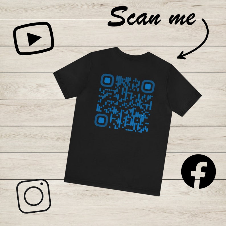 Custom QR Code Design Shirt, Personalized QR Shirt, Social Media Qr Code Shirt, Personalized T ...