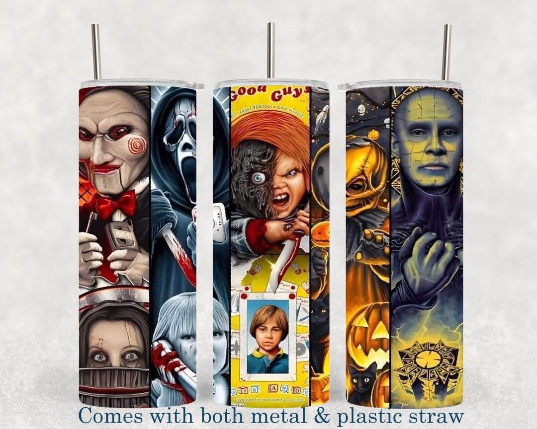 Horror Movie Characters Mash up Horror Movie Character 20oz Tumbler ...